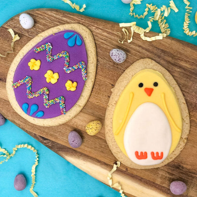 Iced Easter Egg & Chick Biscuits (2 Biscuits) – Box Of Hugs London